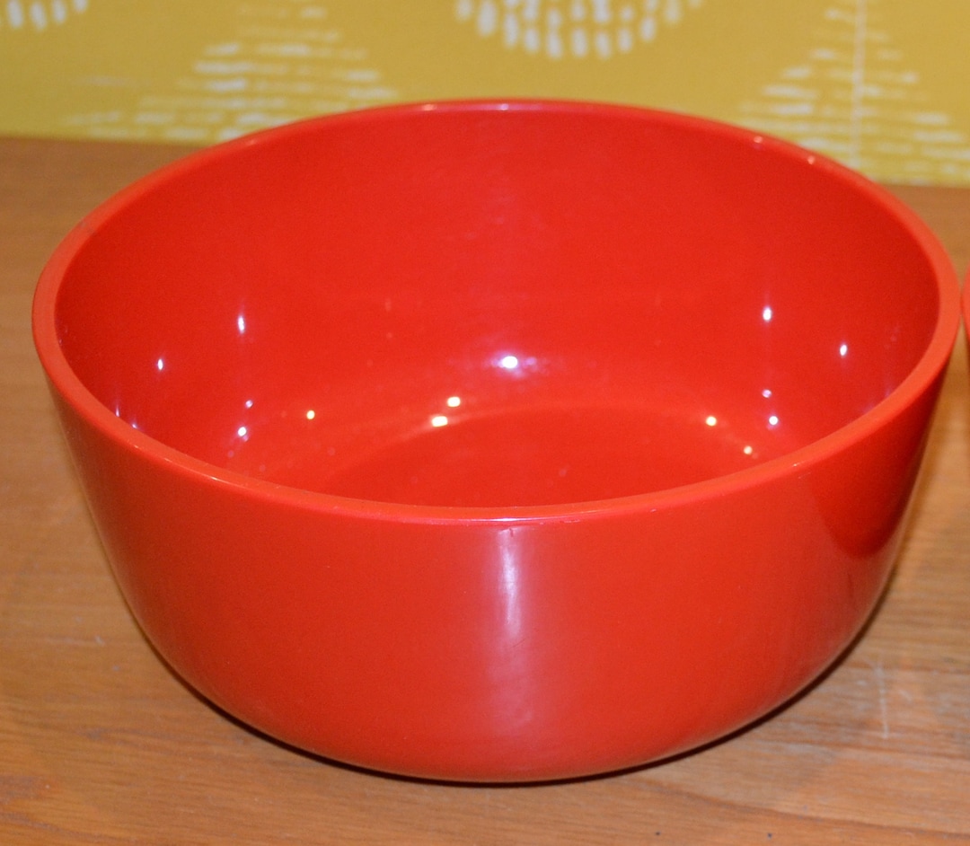 Vintage Plastic Bowl by Sarvis Made in Finland Red 70s Retro Design Mid ...
