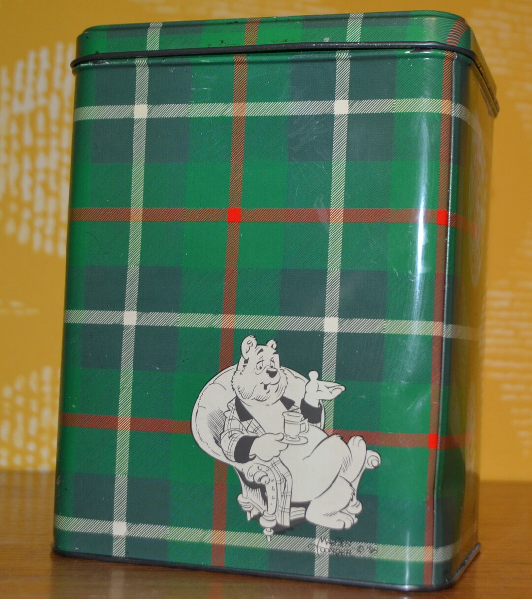 Vintage 1970s Tin...checkered Retro Mid-century Tin Can - Etsy