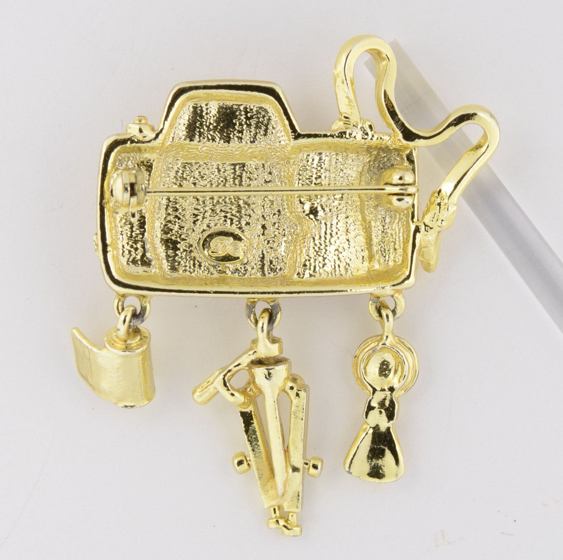 Danecraft Goldtone Camera Brooch With Dangling Charms - Etsy