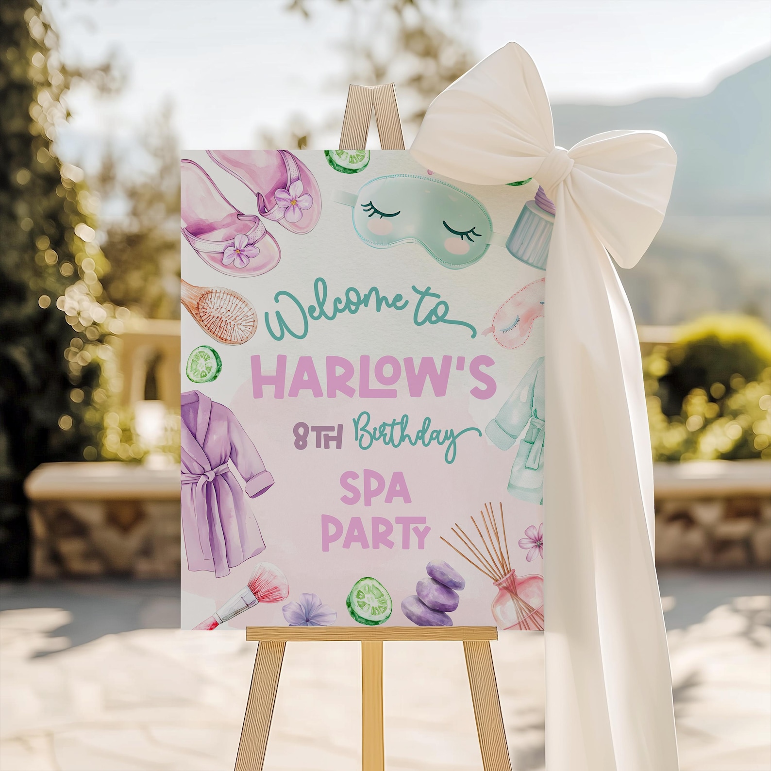 Girls Spa Birthday, Birthday Welcoming Sign, Girls Pamper Party, Glam ...