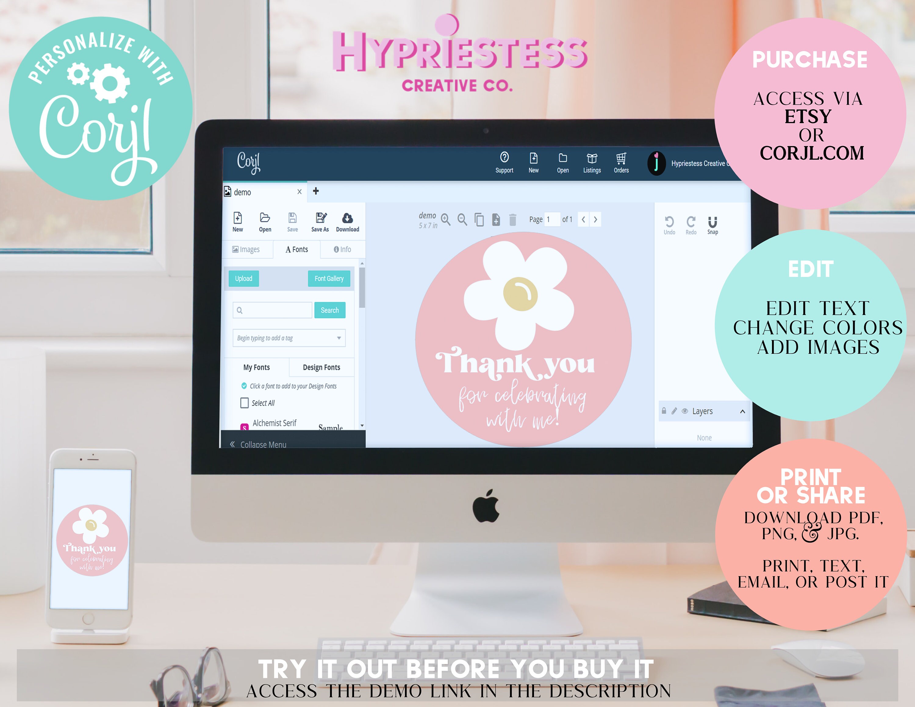 Editable Daisy Favor Tags | Daisy Gift Tags | Daisy Party Décor | Round ...