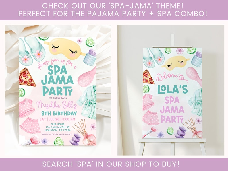 Girls Spa Birthday, Spa Party Birthday Invitation, Pamper Party Invite ...