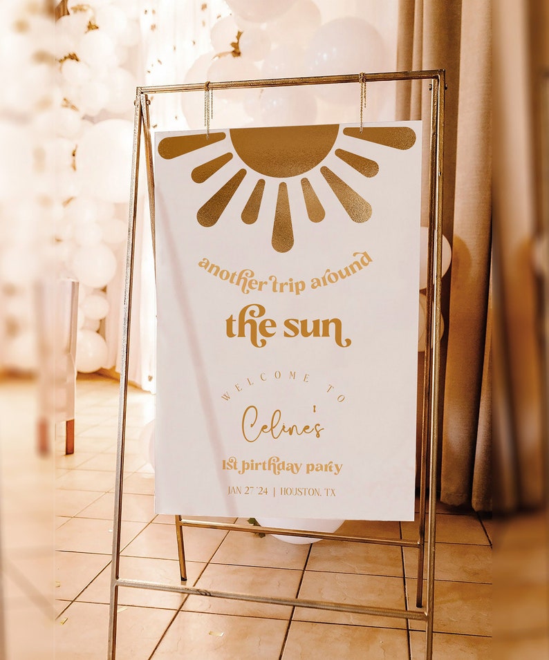 Editable Sunshine Welcome Sign Another Trip Around the Sun - Etsy