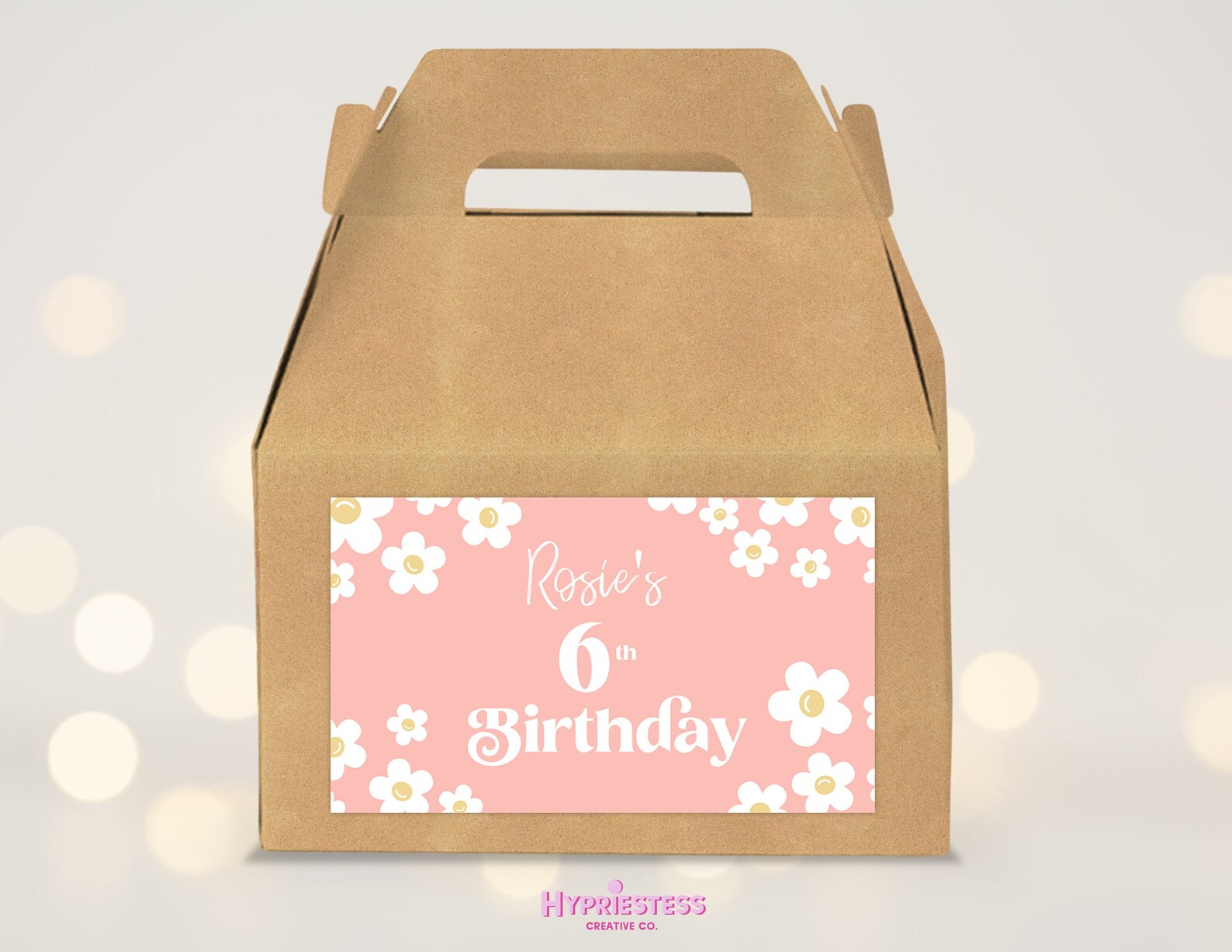 Editable Daisy Birthday Party Gable Box Label Daisy Treat Box Daisy ...