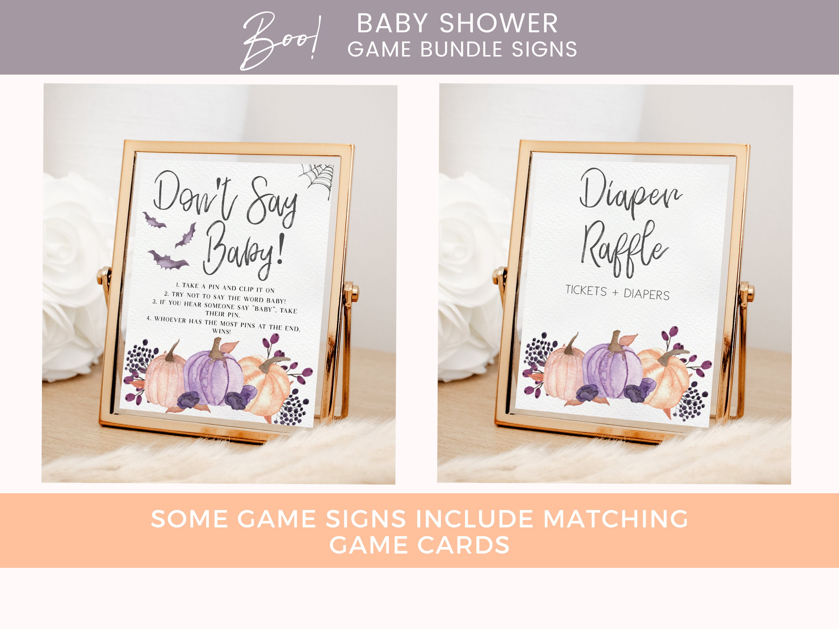 Editable Halloween Baby Shower Game Bundle A Little Boo Baby - Etsy
