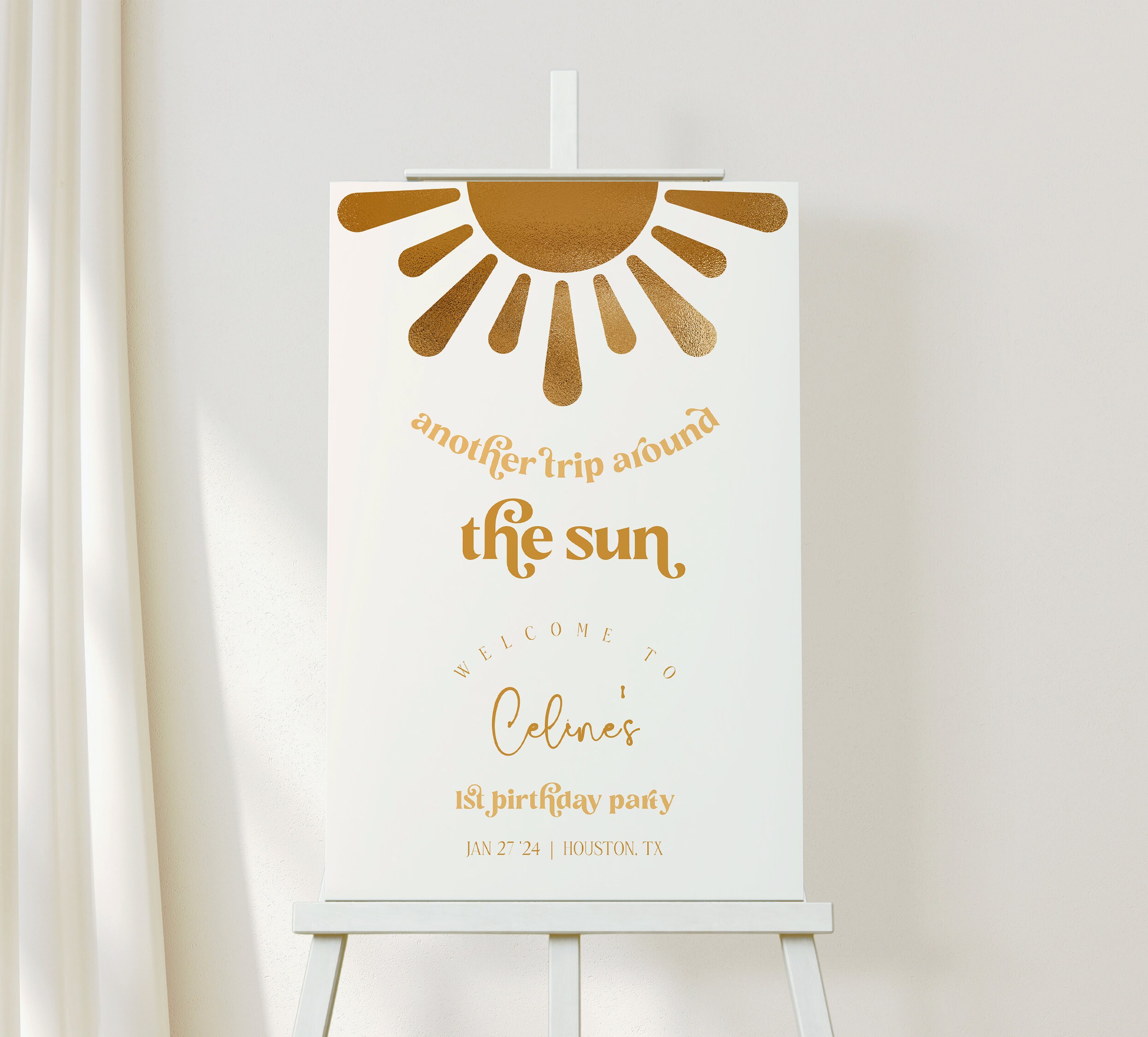 Editable Sunshine Welcome Sign, Another Trip Around the Sun Poster ...