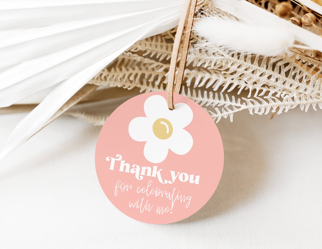Editable Daisy Favor Tags | Daisy Gift Tags | Daisy Party Décor | Round ...