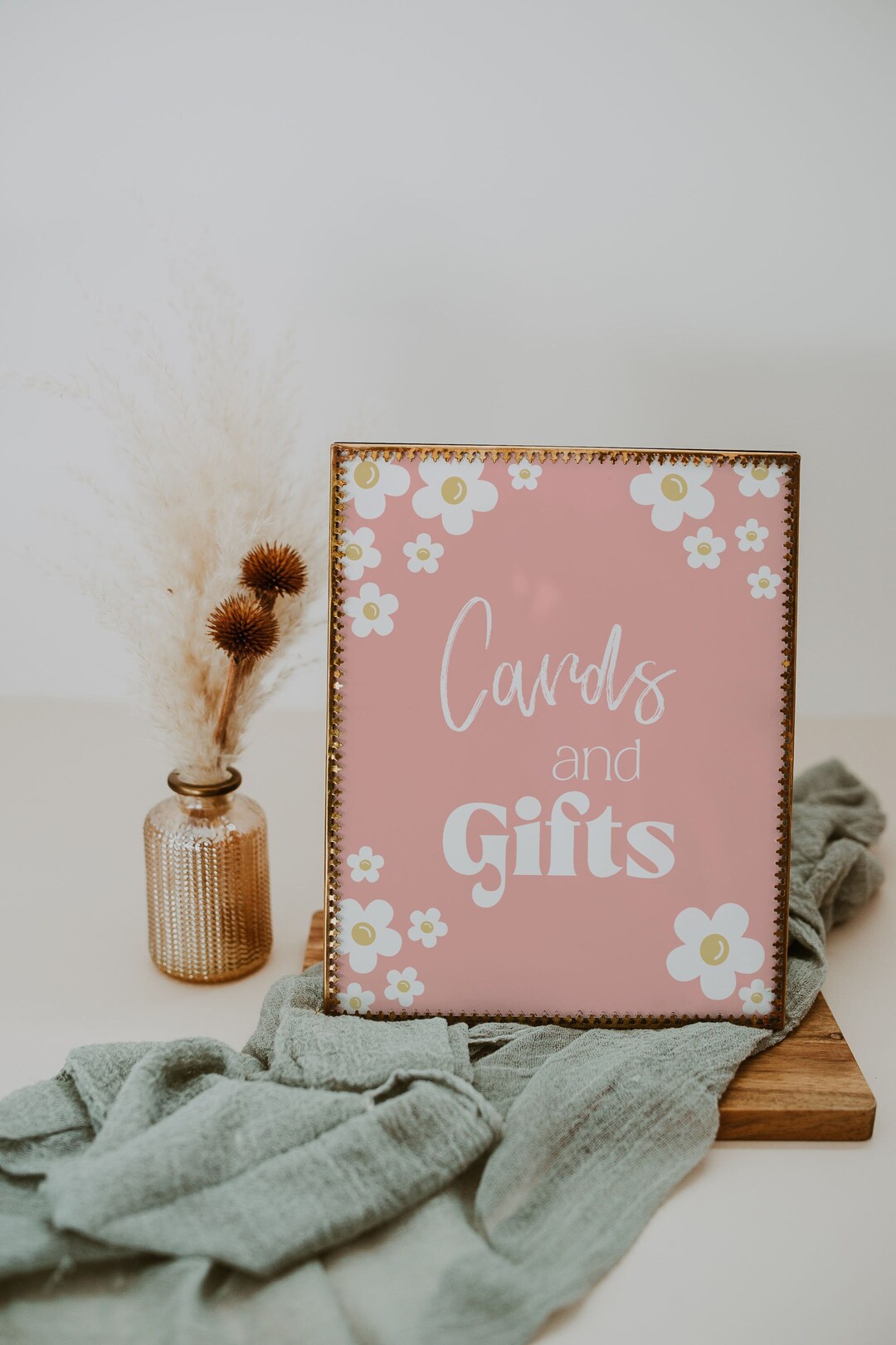 Editable Daisy Birthday Sign | Cards & Gifts Table Sign | Daisy Party ...