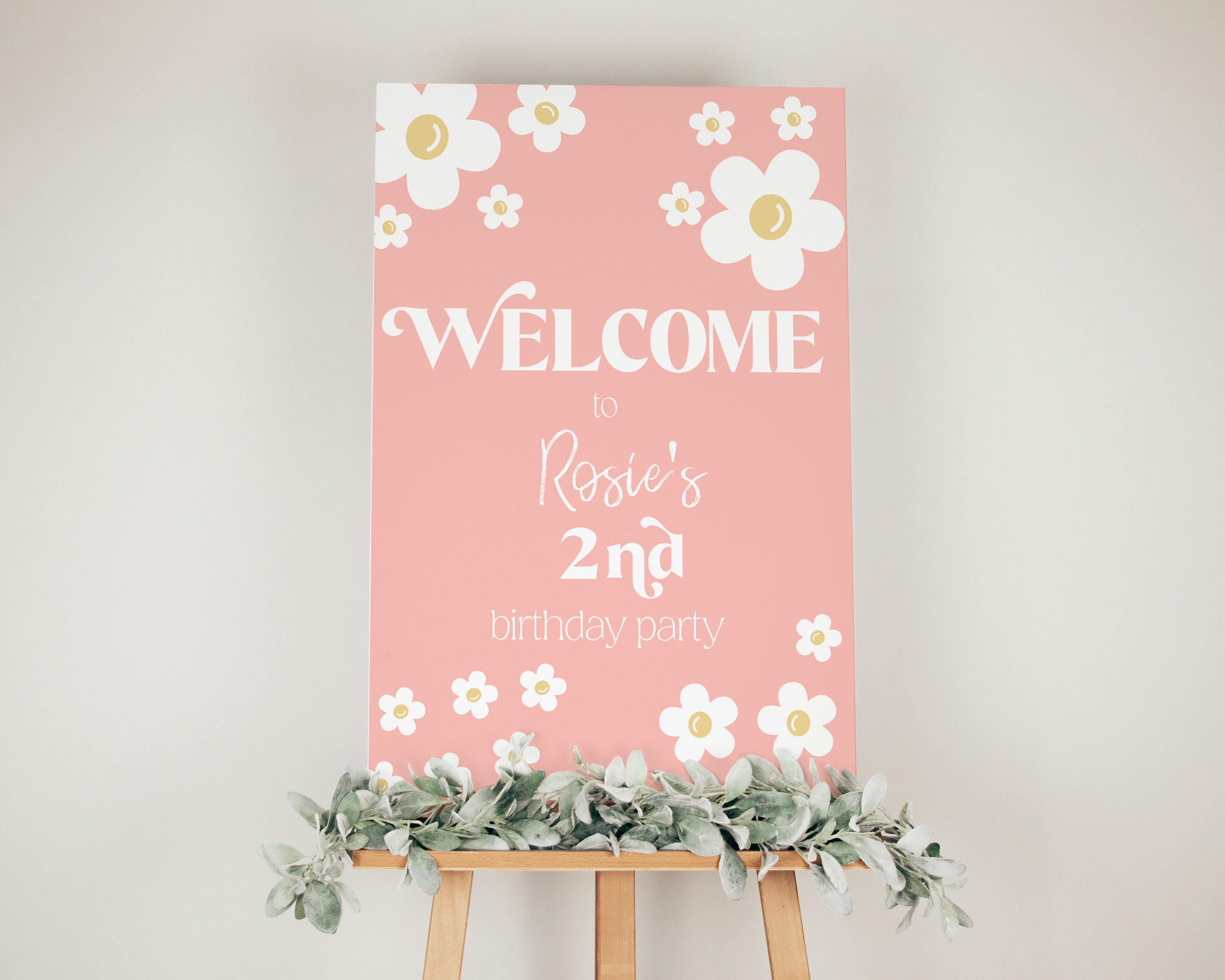 Editable Daisy Birthday Party Welcome Sign | Daisy Birthday Welcome ...