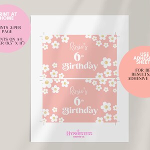 Editable Daisy Birthday Party Gable Box Label Daisy Treat Box Daisy ...