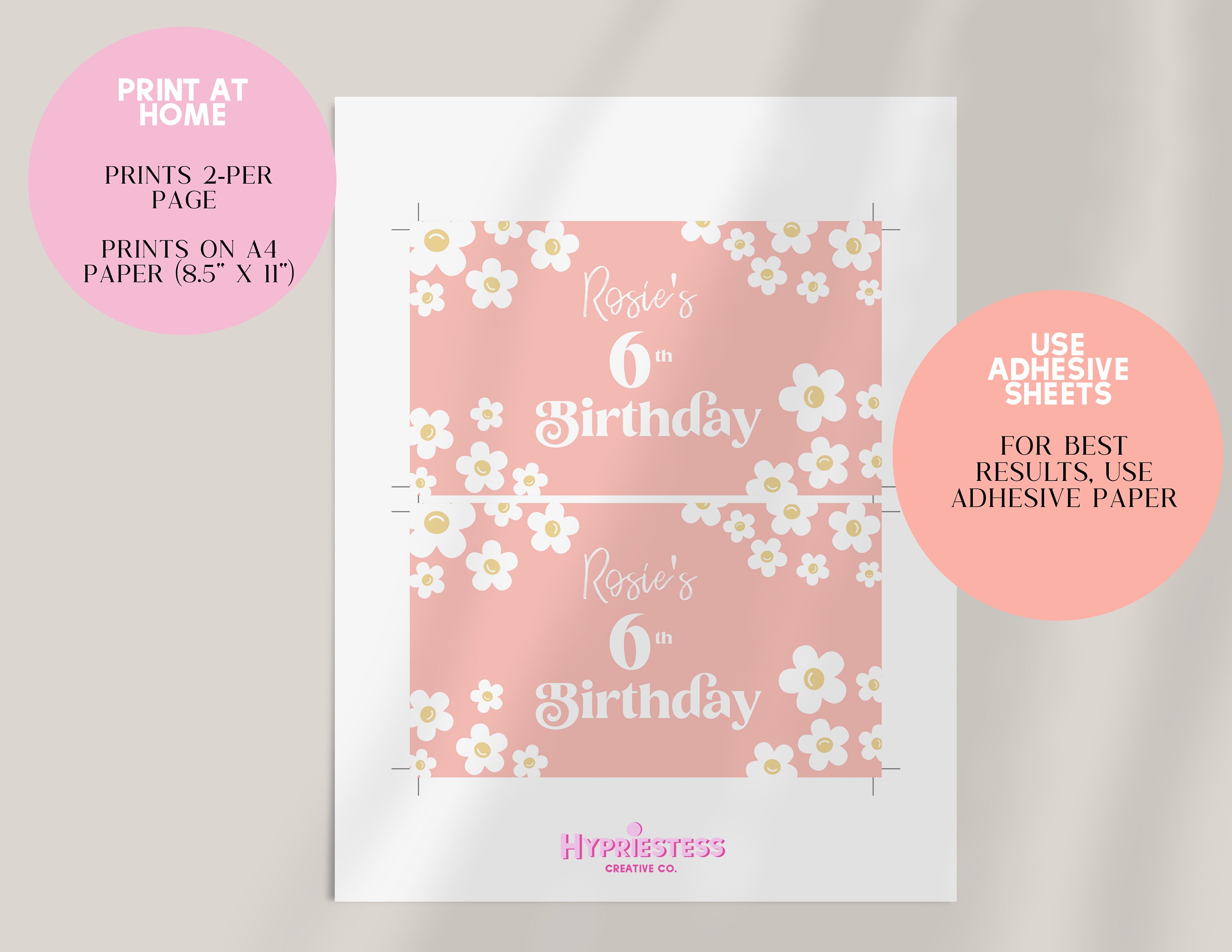 Editable Daisy Birthday Party Gable Box Label Daisy Treat Box Daisy ...