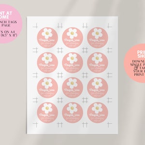 Editable Daisy Favor Tags | Daisy Gift Tags | Daisy Party Décor | Round ...