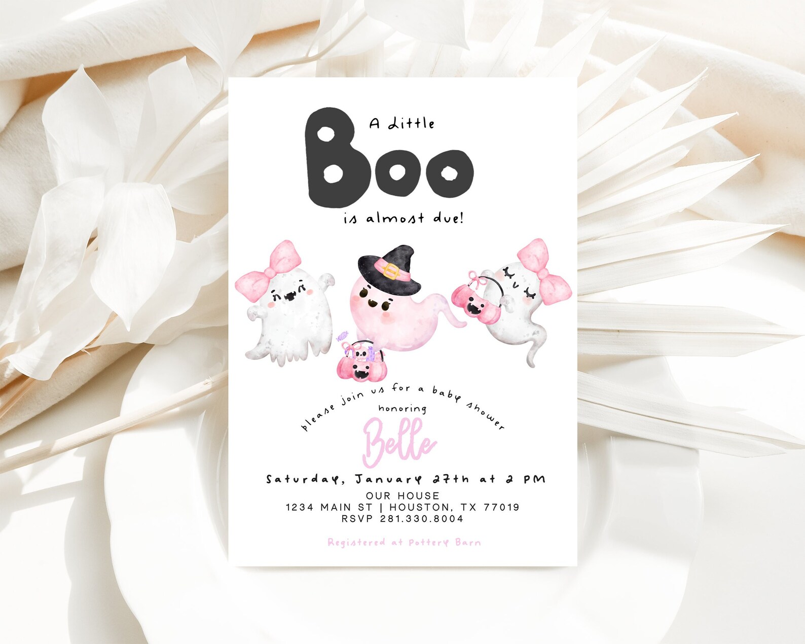 Editable Halloween Baby Shower Invite Bundle A Little Boo Baby Shower ...