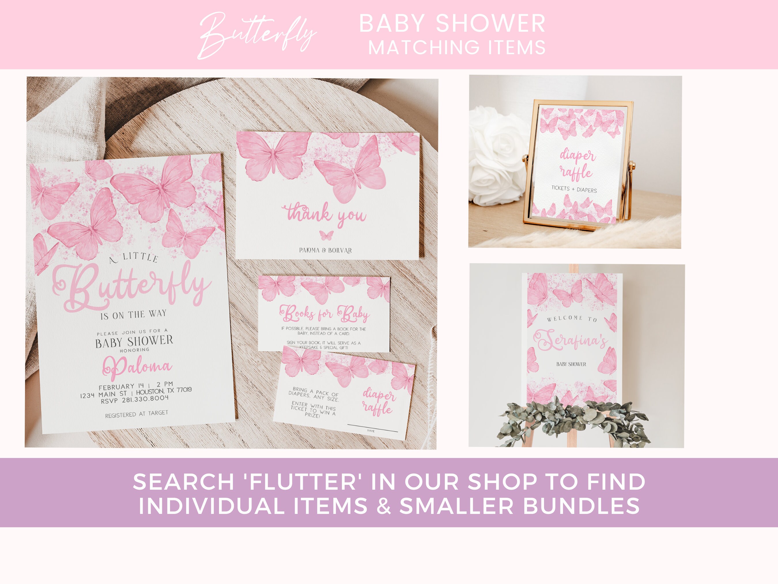 Editable Butterfly Baby Shower Welcome Sign 24x36 | A Little Butterfly ...
