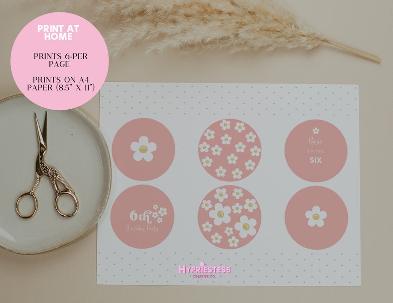 Editable Daisy Cupcake Toppers | Daisy Birthday Décor | Round or Square ...