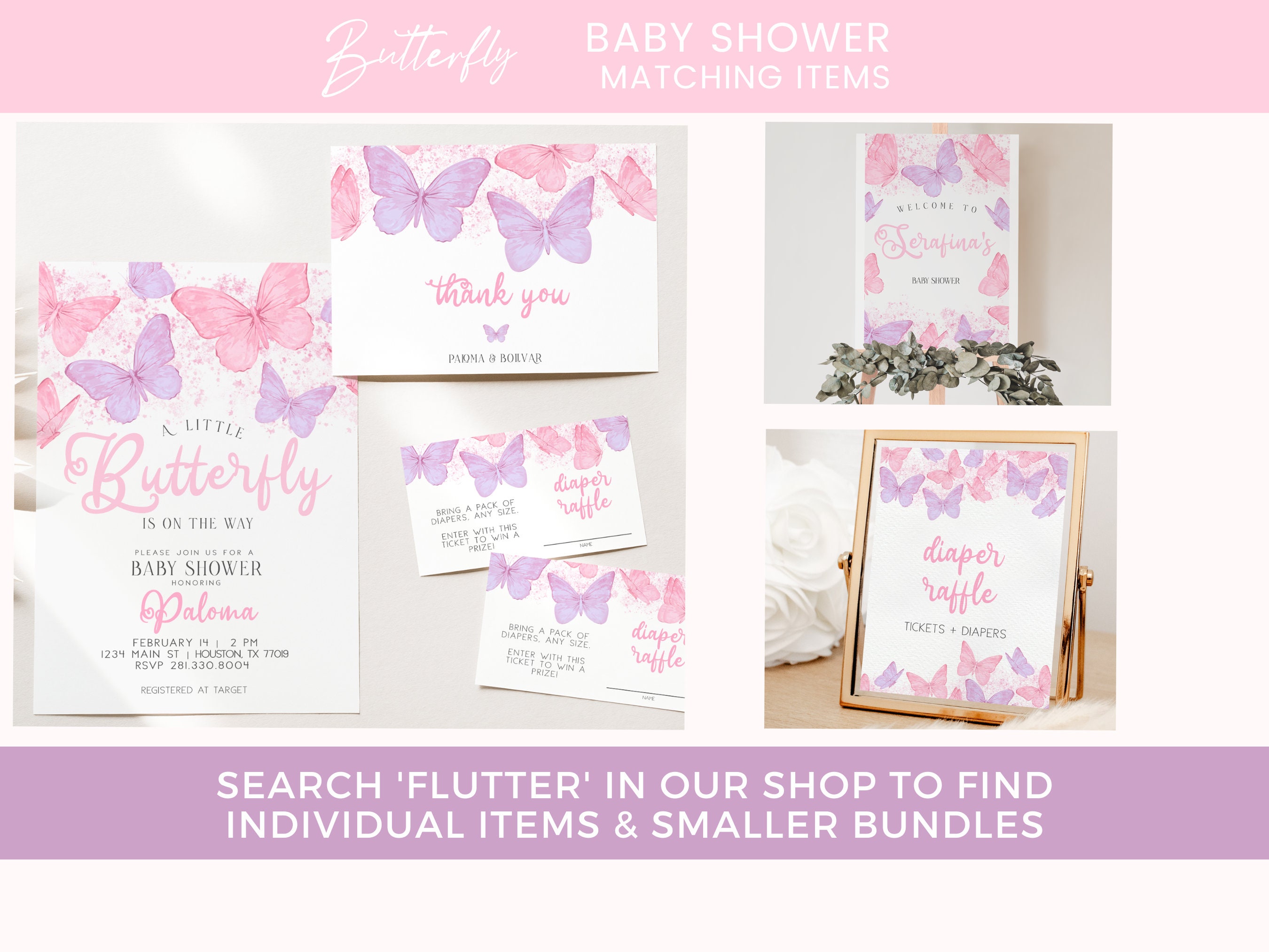 Butterfly Baby Shower Invitation, Girl Baby Shower, Baby Shower Invite ...
