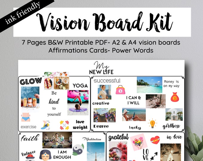 Vision Board Kit Power Words Printable Affirmation Quote - Etsy UK