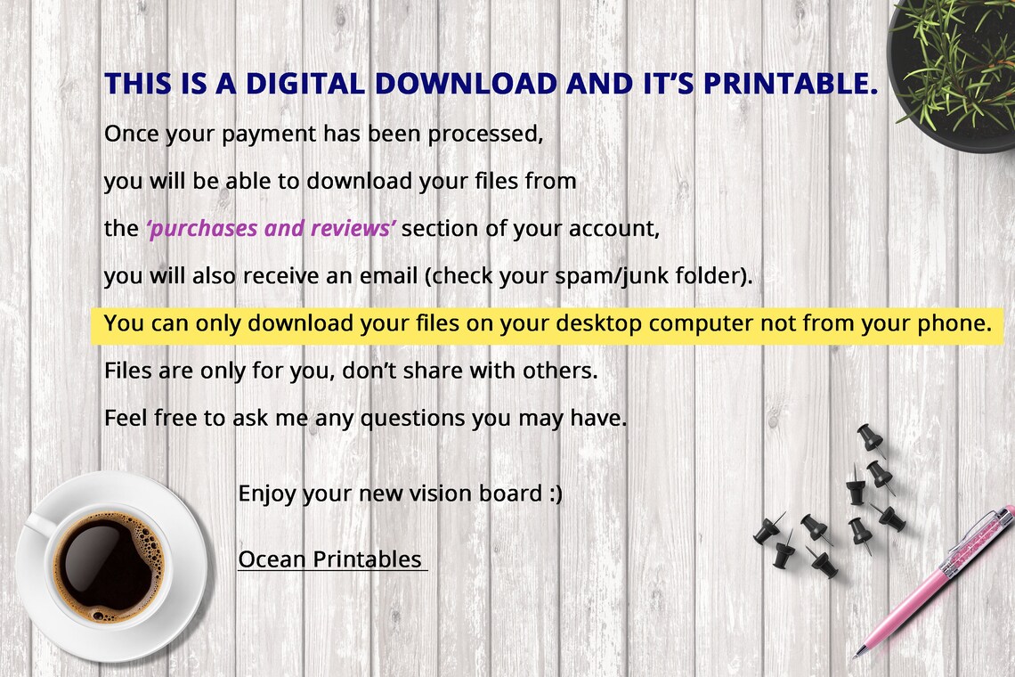 Vision Board Card Deck, Printable Affirmation Quote Cards, Memory Dream ...