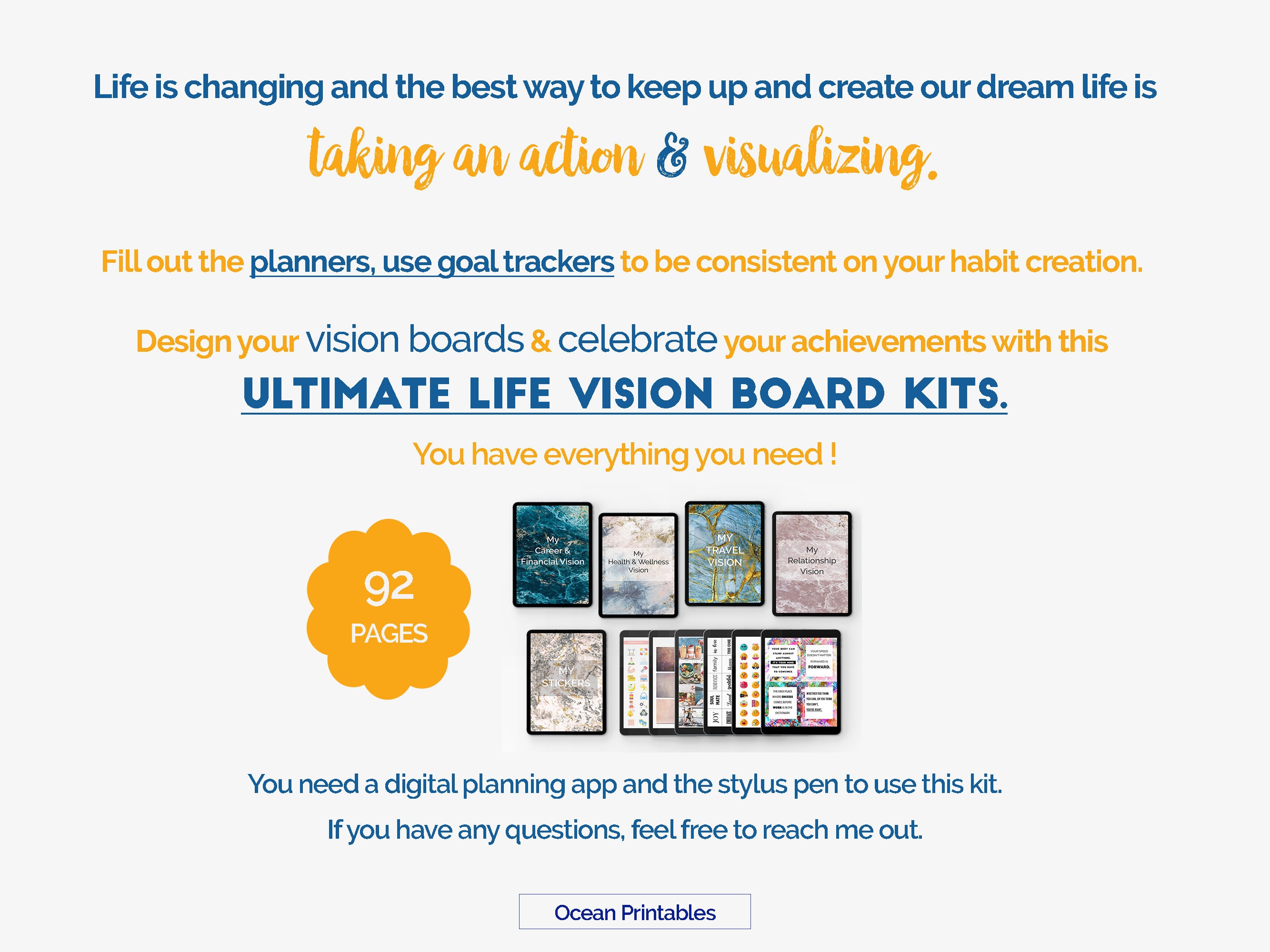 Digital Vision Board Kits Dream Board for Goodnotes - Etsy Canada