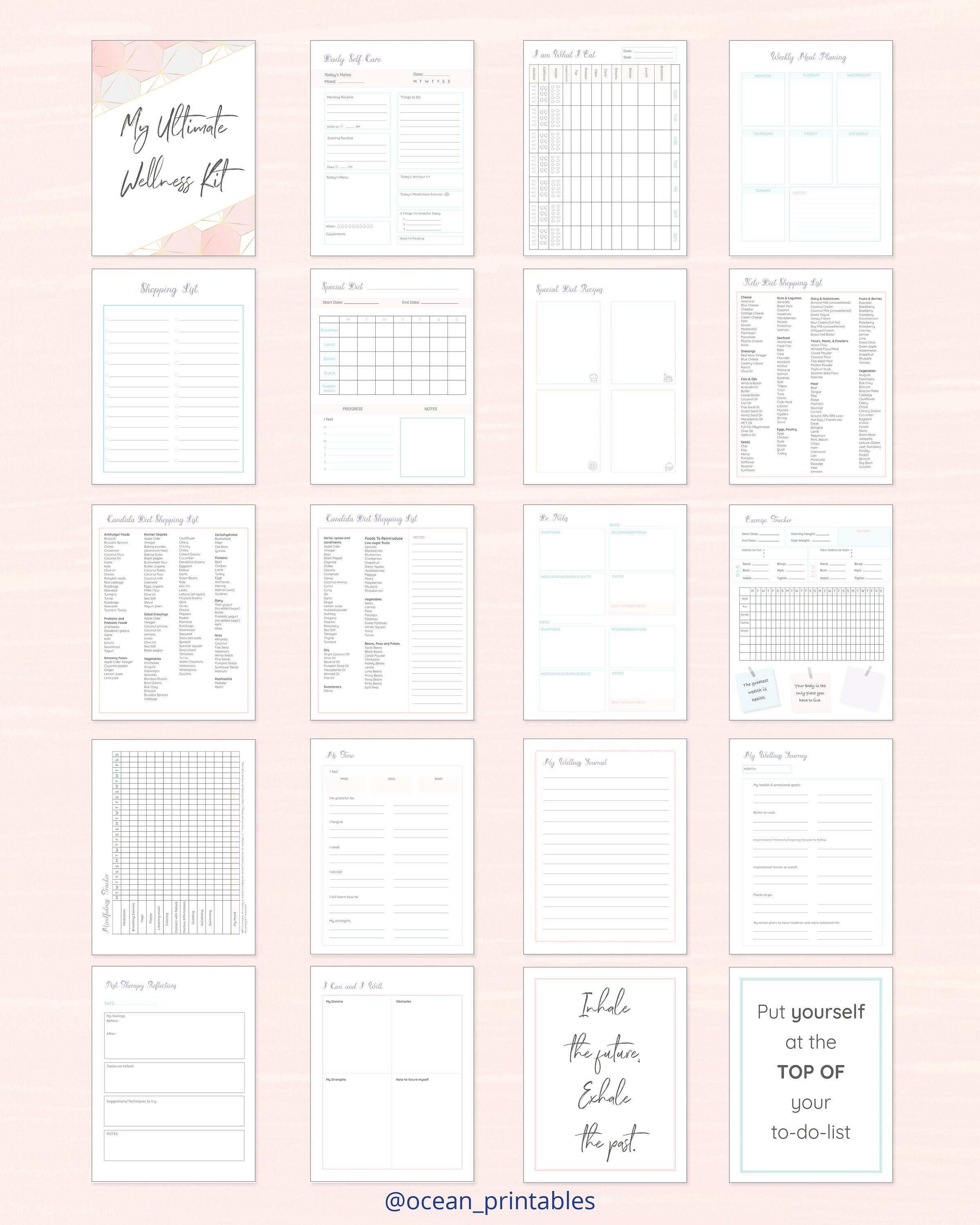 Health and Wellness Journal, Weight Loss Tracker, Fitness Log ...