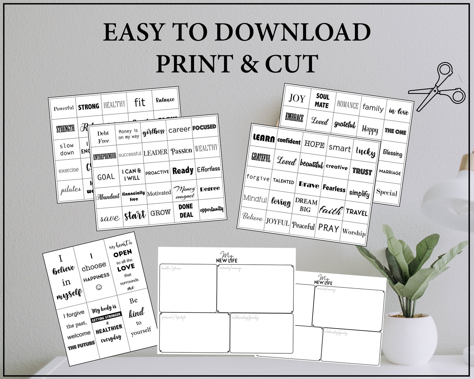 Vision Board Kit Power Words Printable Affirmation Quote - Etsy UK