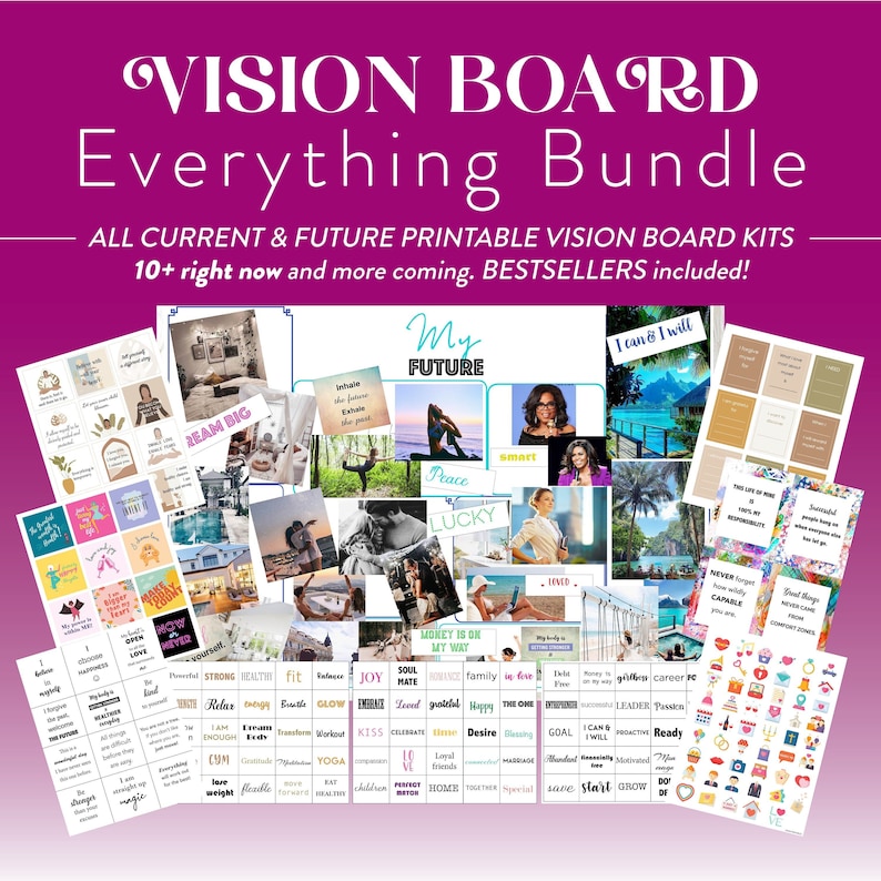 Ultimate Vision Board Printables Bundle, Vision Board Party Kit Ideas ...