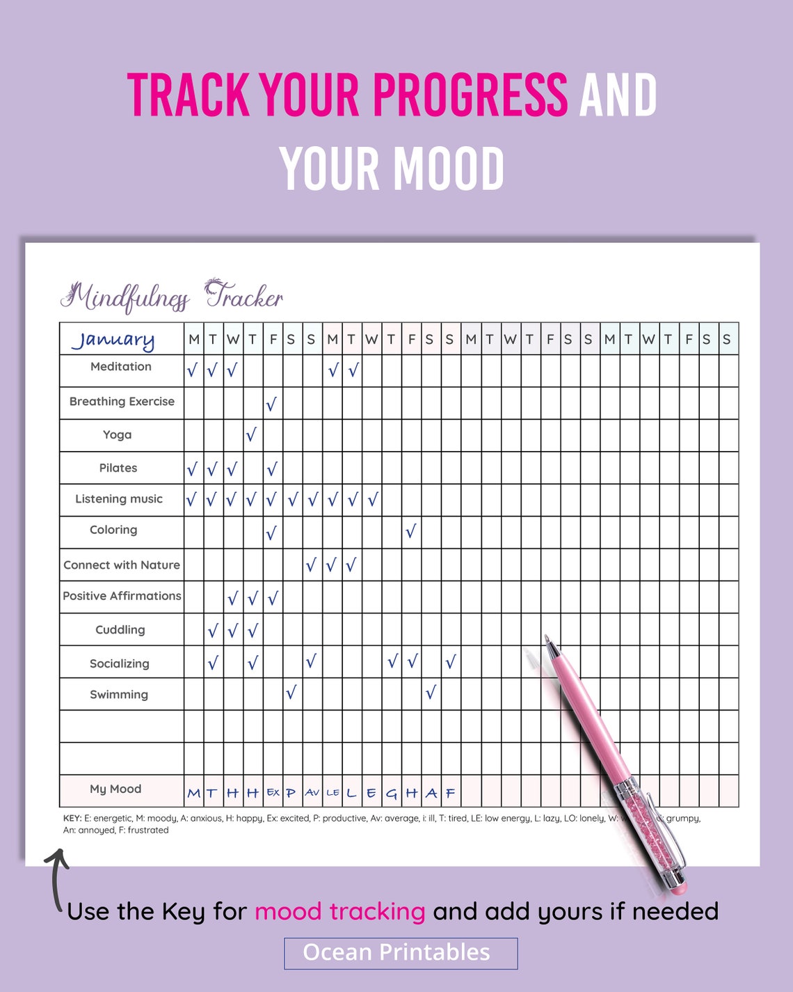 Mindfulness Journal Tracker Wellness Planner Health Journal - Etsy