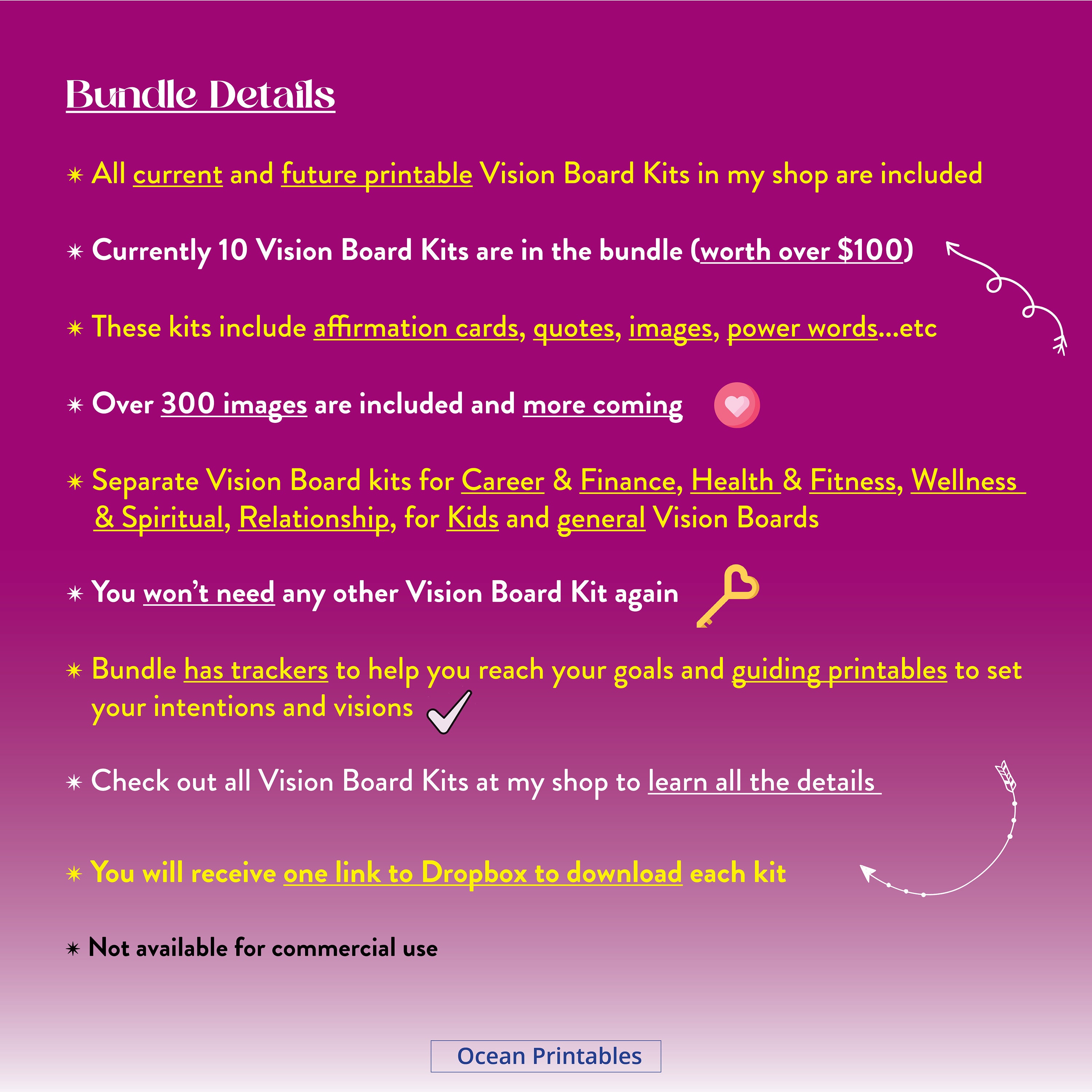 Ultimate Vision Board Printables Bundle, Vision Board Party Kit Ideas ...