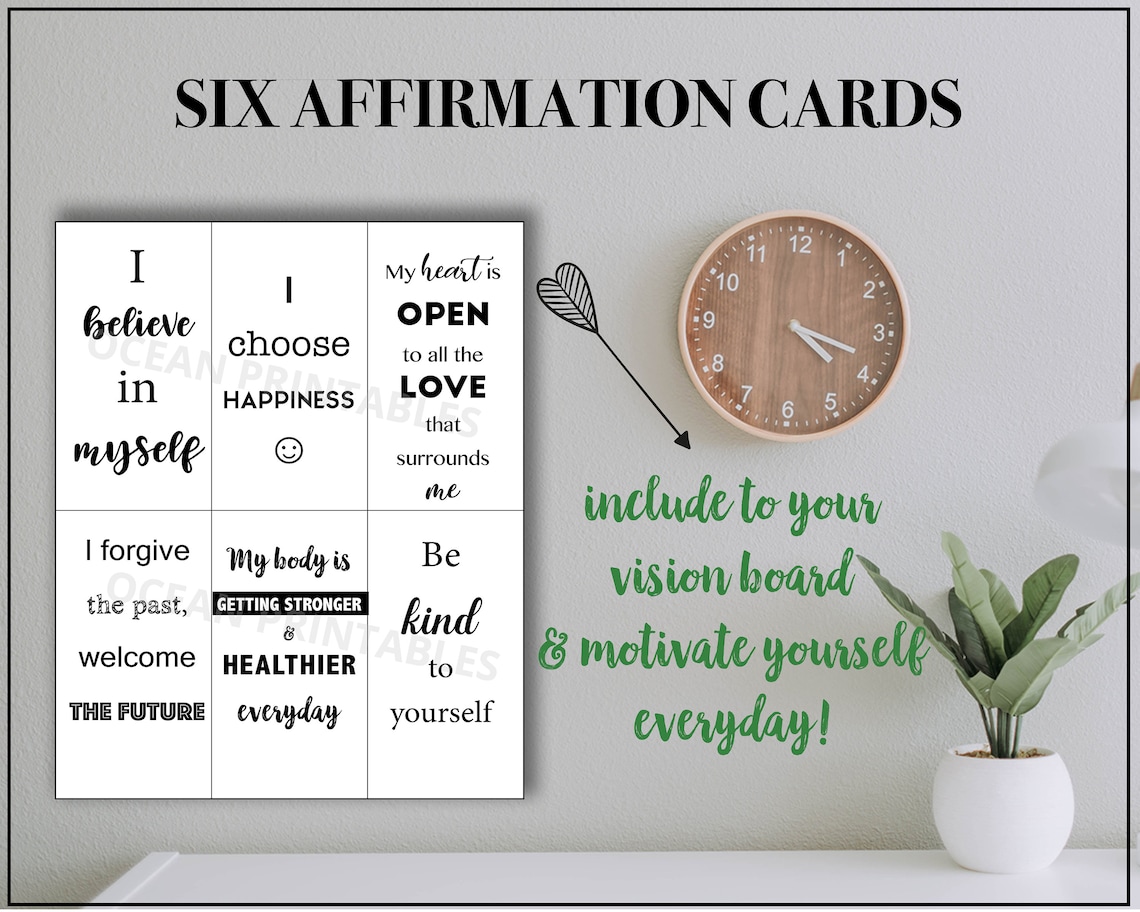 Vision Board Kit Power Words Printable Affirmation Quote - Etsy UK