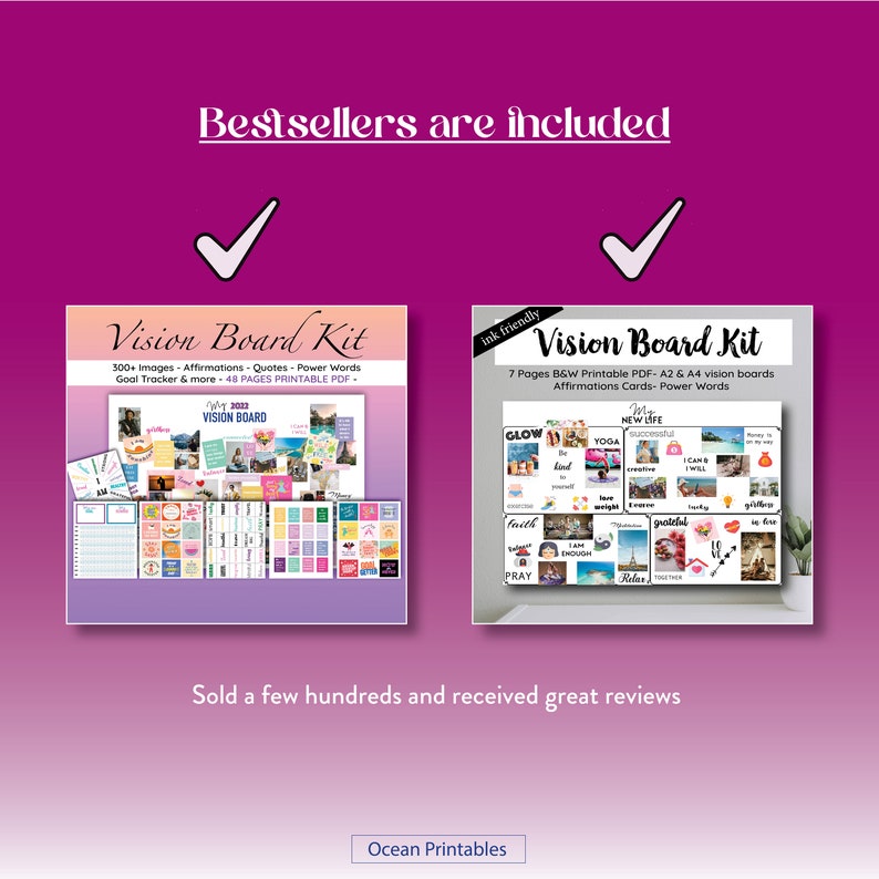 Ultimate Vision Board Printables Bundle Vision Board Party Kit Ideas