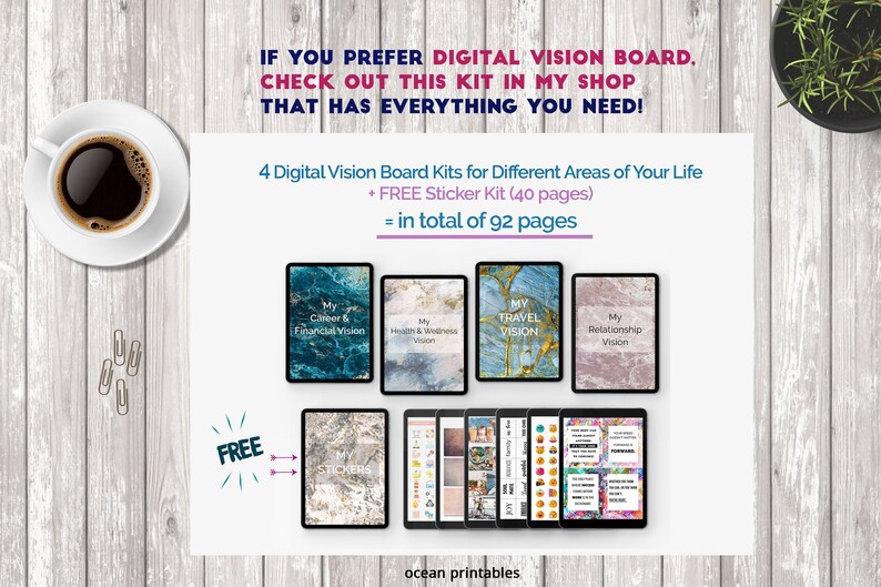 Printable Wellness & Spiritual Vision Board Kit 2026, Manifestation ...