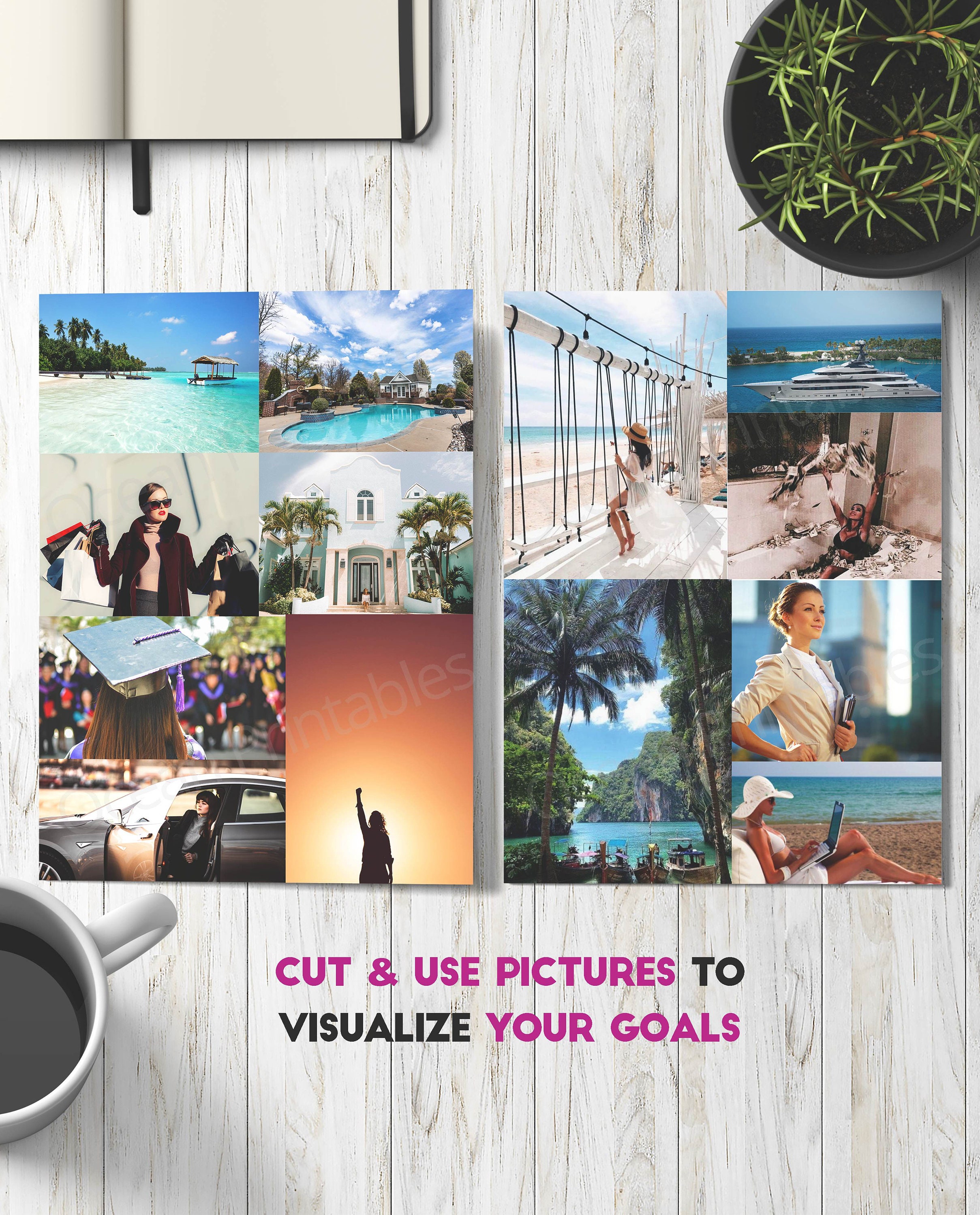 Career Finance Vision Board Printable Kit 2025, Manifesting ...