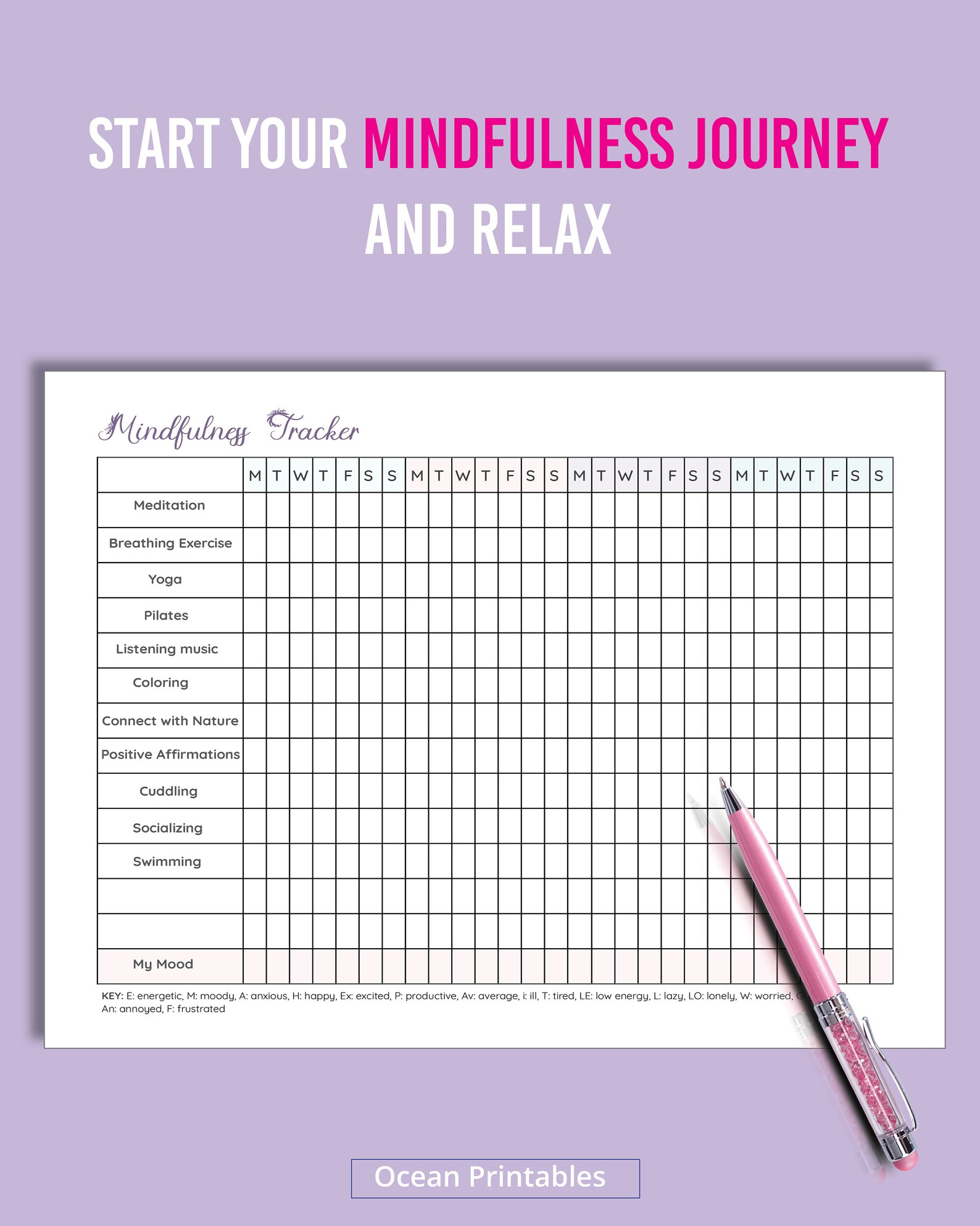 Mindfulness Journal Tracker Wellness Planner Health Journal - Etsy