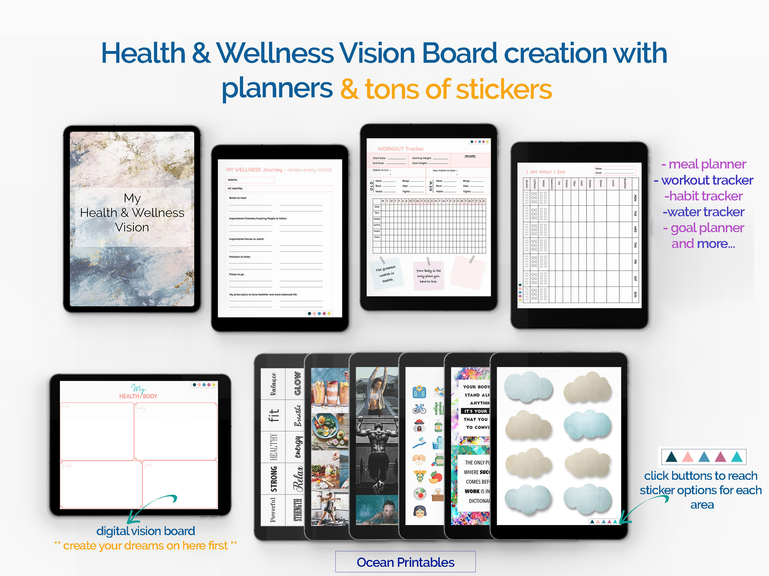 Digital Vision Board Kits, Dream Board for Goodnotes, Manifestation ...