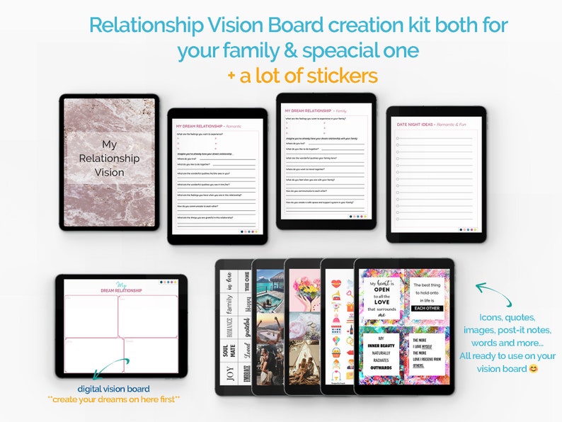 Digital Vision Board Kits, Dream Board for Goodnotes, Manifestation ...