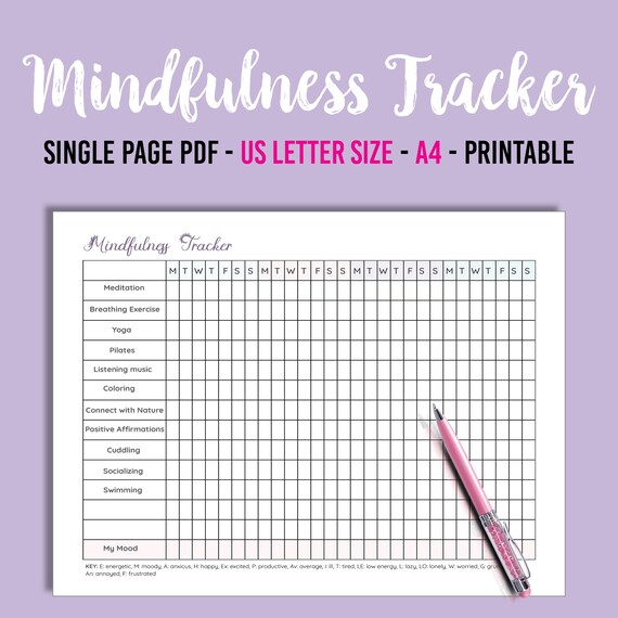 Mindfulness Journal Tracker Wellness Planner Health Journal - Etsy