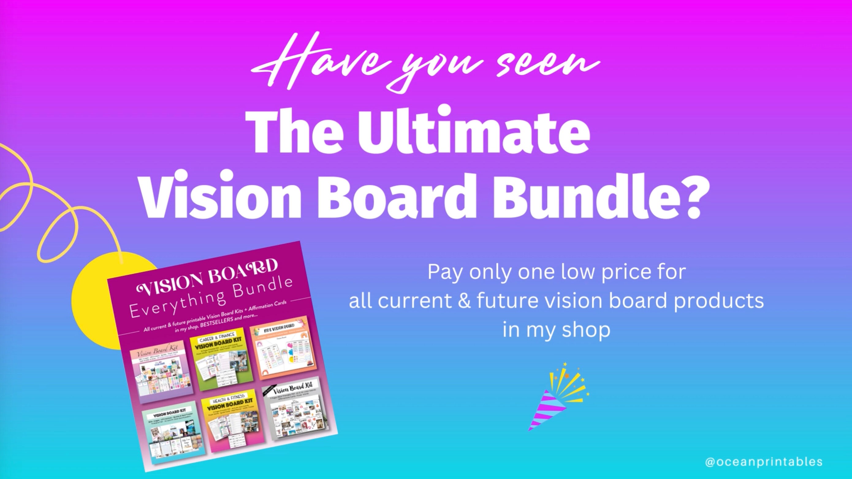 Printable Wellness & Spiritual Vision Board Kit 2025, Manifestation ...