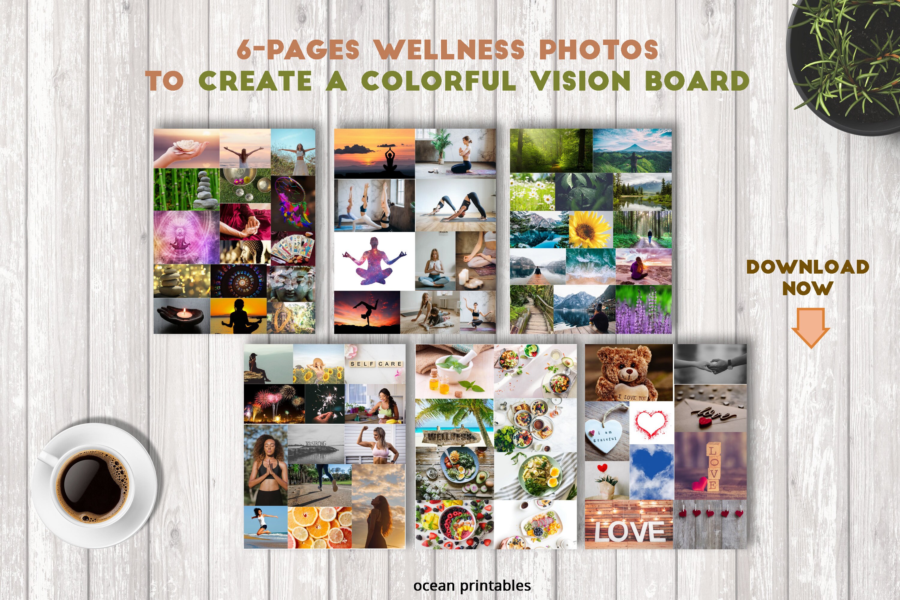 Printable Wellness & Spiritual Vision Board Kit 2025, Manifestation ...
