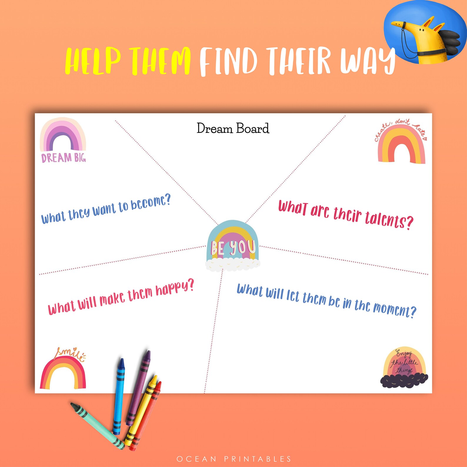 Kids Vision Board Printable Kit, Homeschool Worksheets for Kids, Home ...