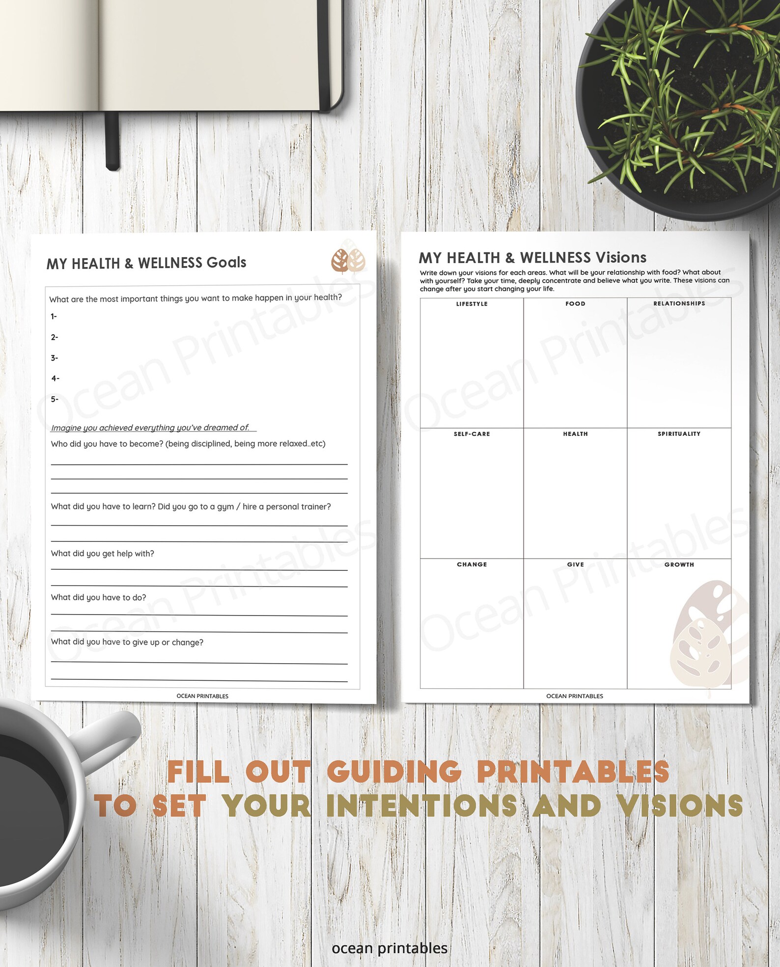 Printable Wellness & Spiritual Vision Board Kit 2025, Manifestation ...