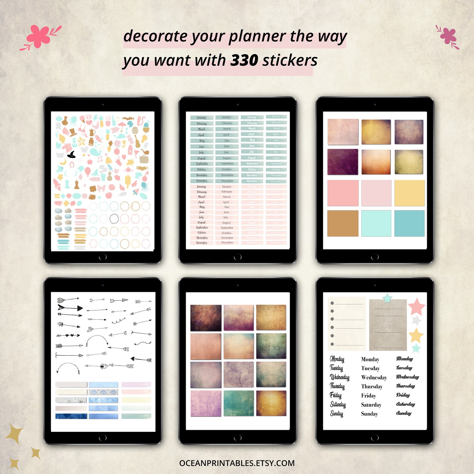 Chic Undated Digital Planner for Goodnotes Noteshelf Xodo - Etsy