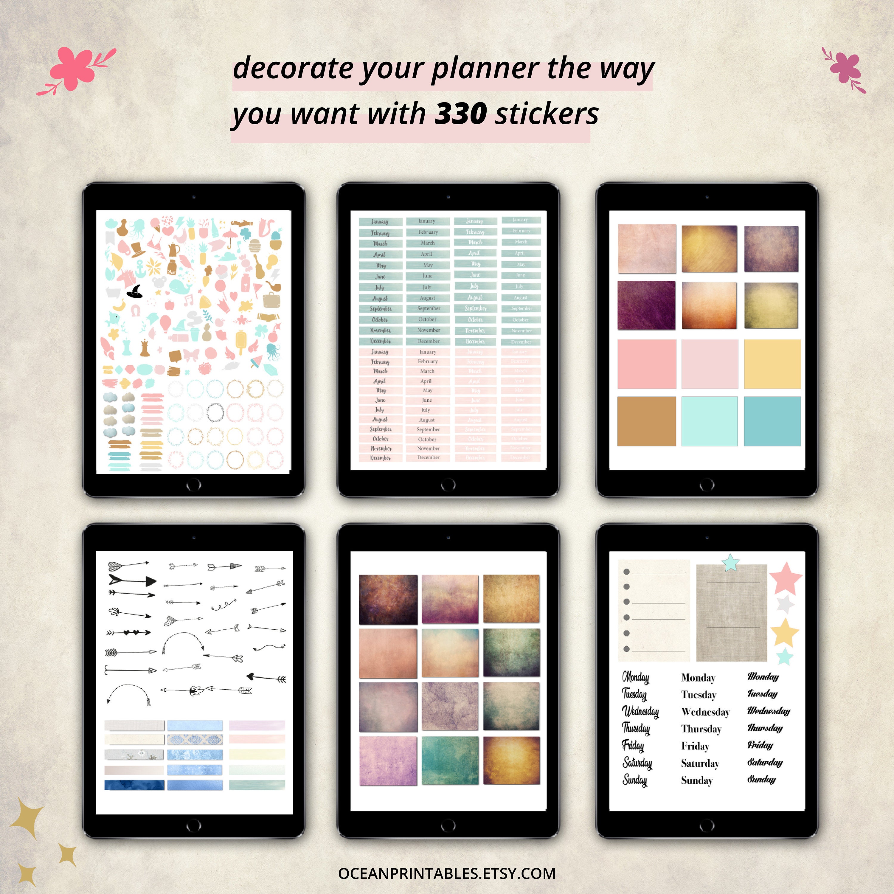 Chic Undated Digital Planner for Goodnotes Noteshelf Xodo - Etsy