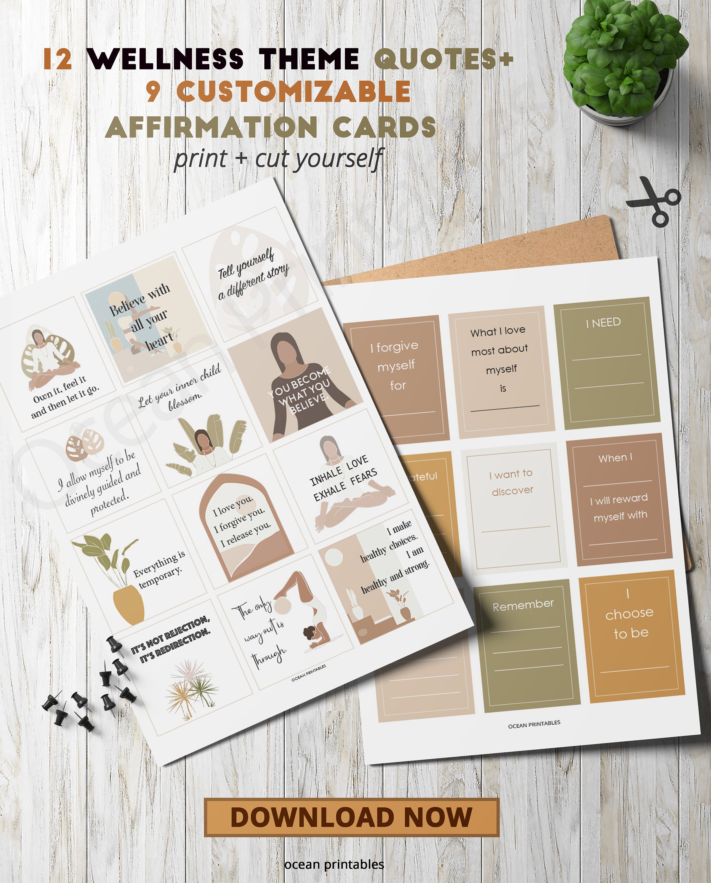 Printable Wellness & Spiritual Vision Board Kit 2025, Manifestation ...