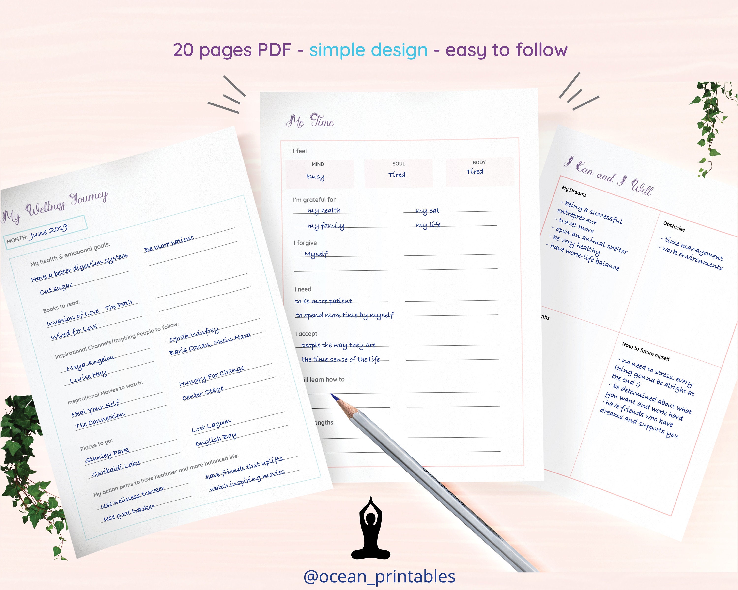 Health and Wellness Journal, Weight Loss Tracker, Fitness Log ...