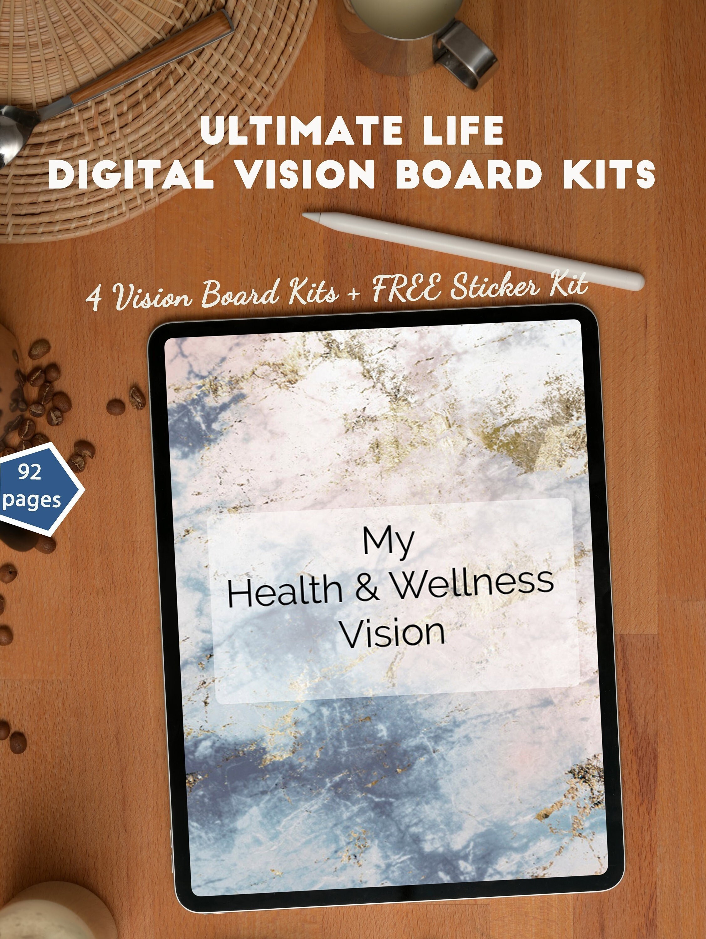 Digital Vision Board Kits, Dream Board for Goodnotes, Manifestation ...