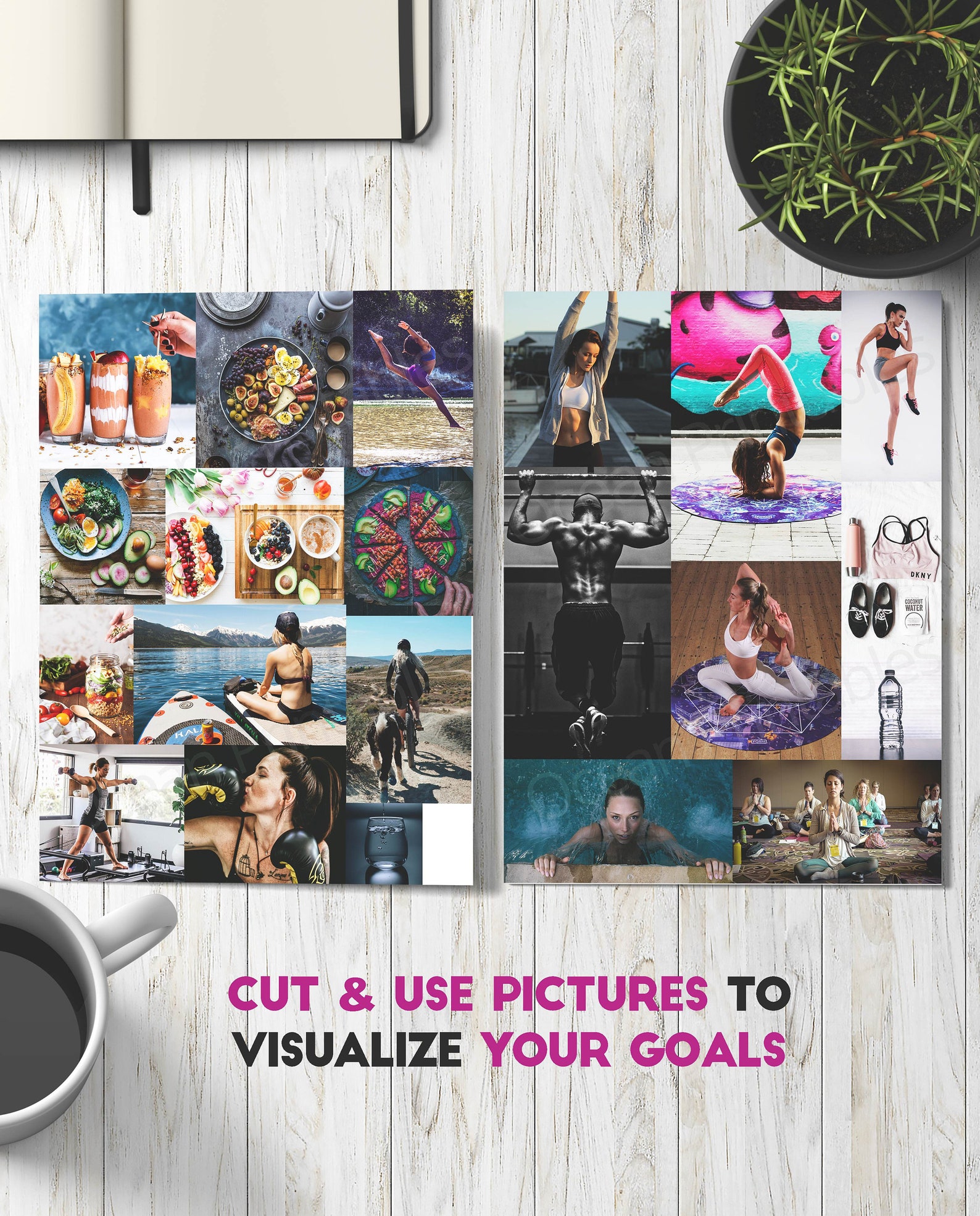Health Fitness Vision Board Printables 2024 Manifest Weight Loss