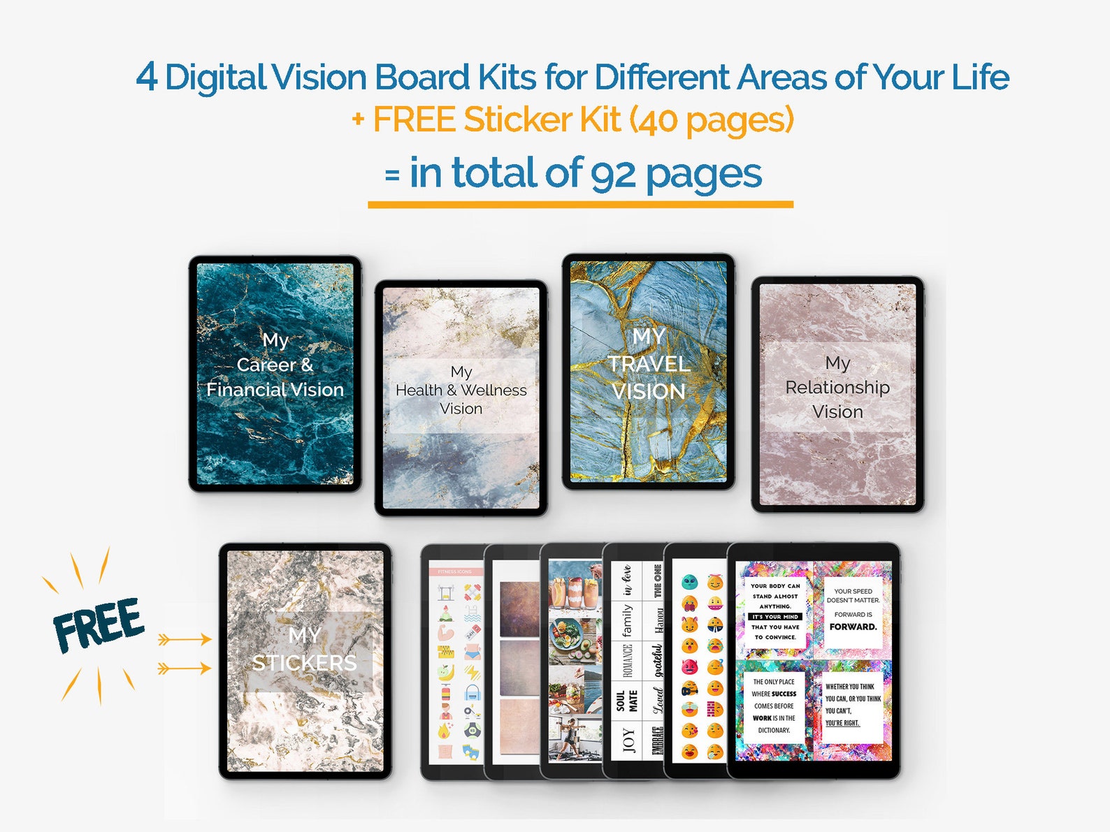 Digital Vision Board Kits Dream Board for Goodnotes - Etsy Canada
