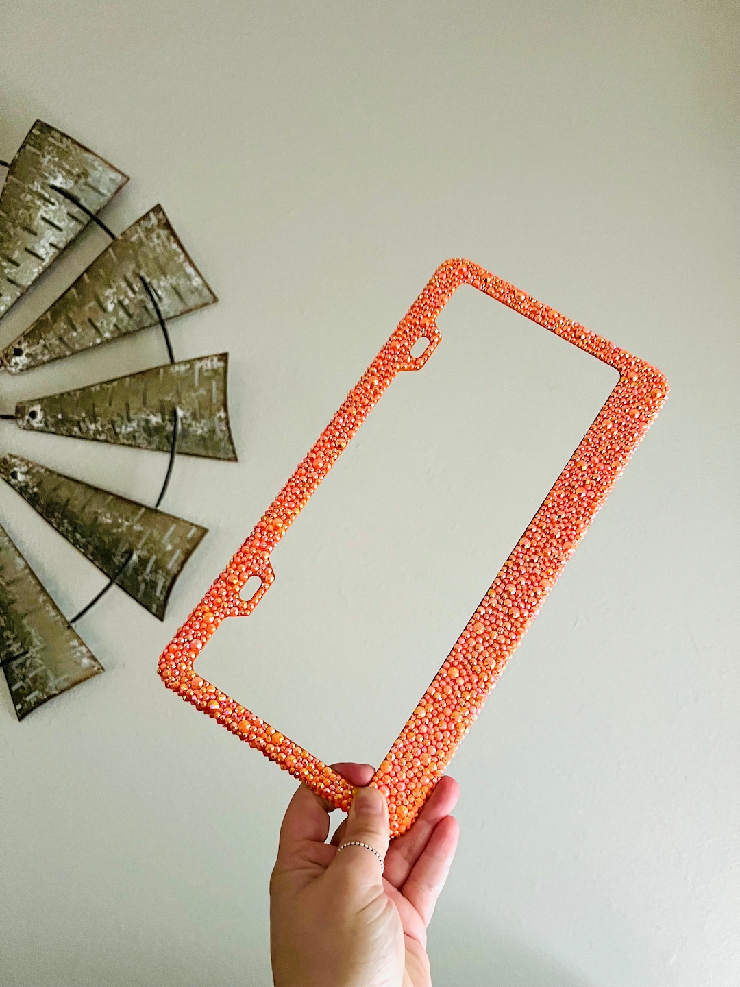 SOLID OJ Orange AB License Plate Frame Bedazzled Bling - Etsy