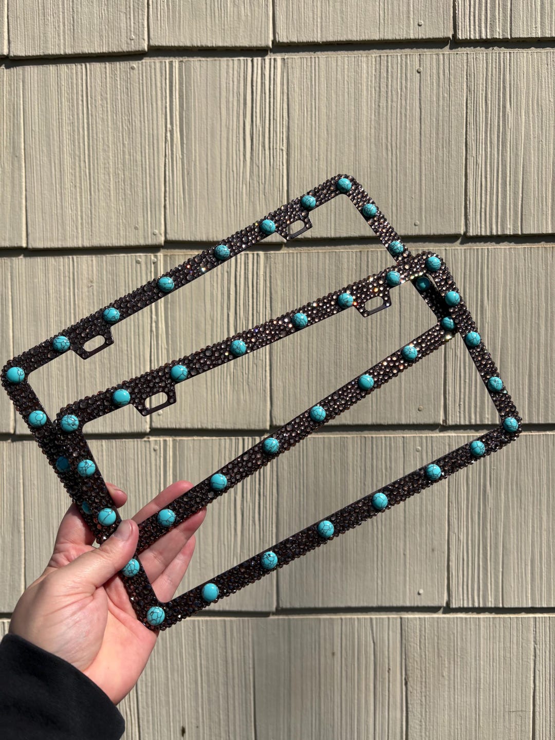STUDDED Chocolate Chunky Coco License Plate Frame Thin - Etsy