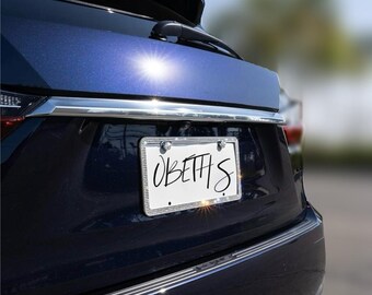 Punchy Purple License Plate Frame Bedazzled Chunky - Etsy